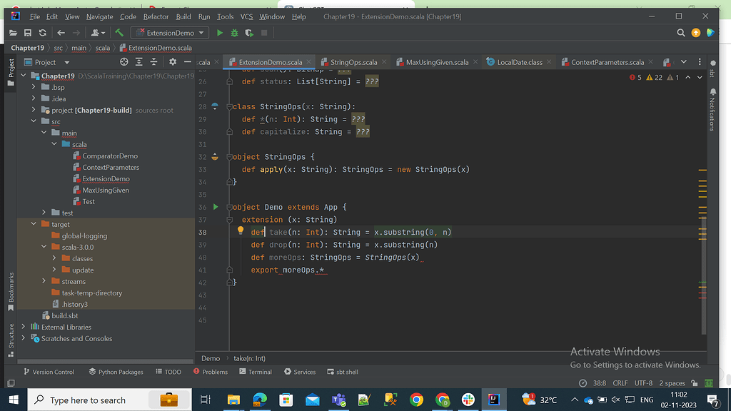 Export in extension not working as per the documentaion - Question - Scala Users