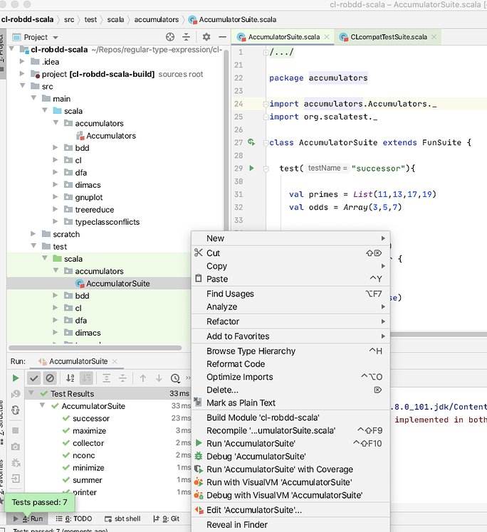 How To Run Tests In IntelliJ ion Scala Users